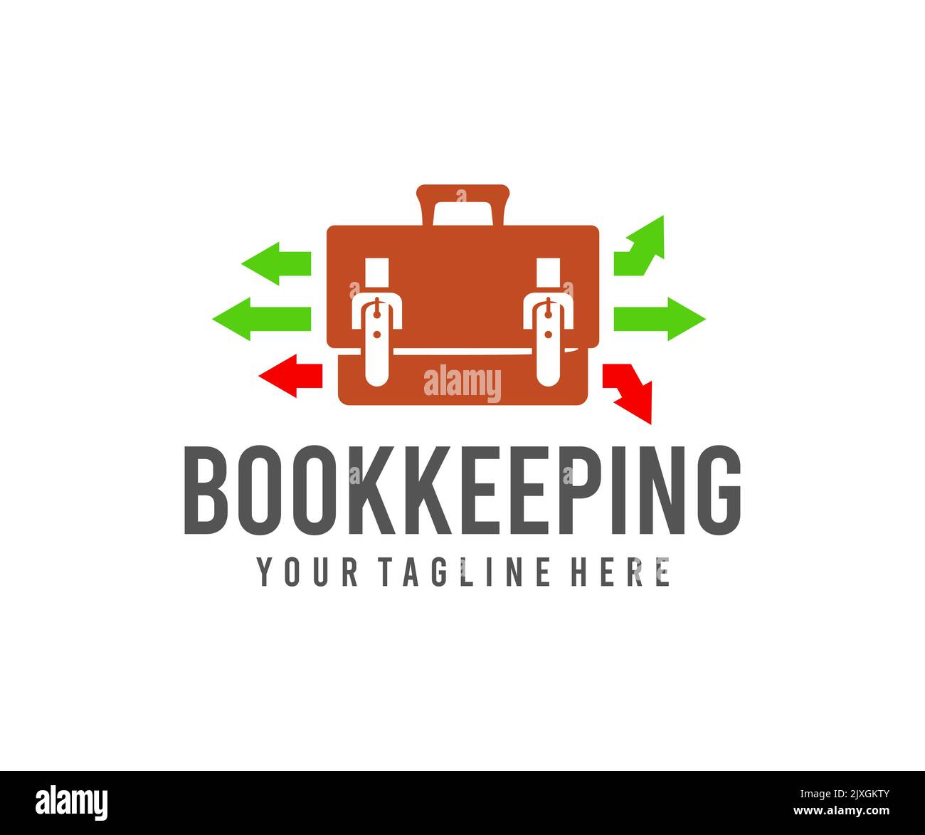 Bookkeeping, portfolio, briefcase and bag, logo design. Business ...