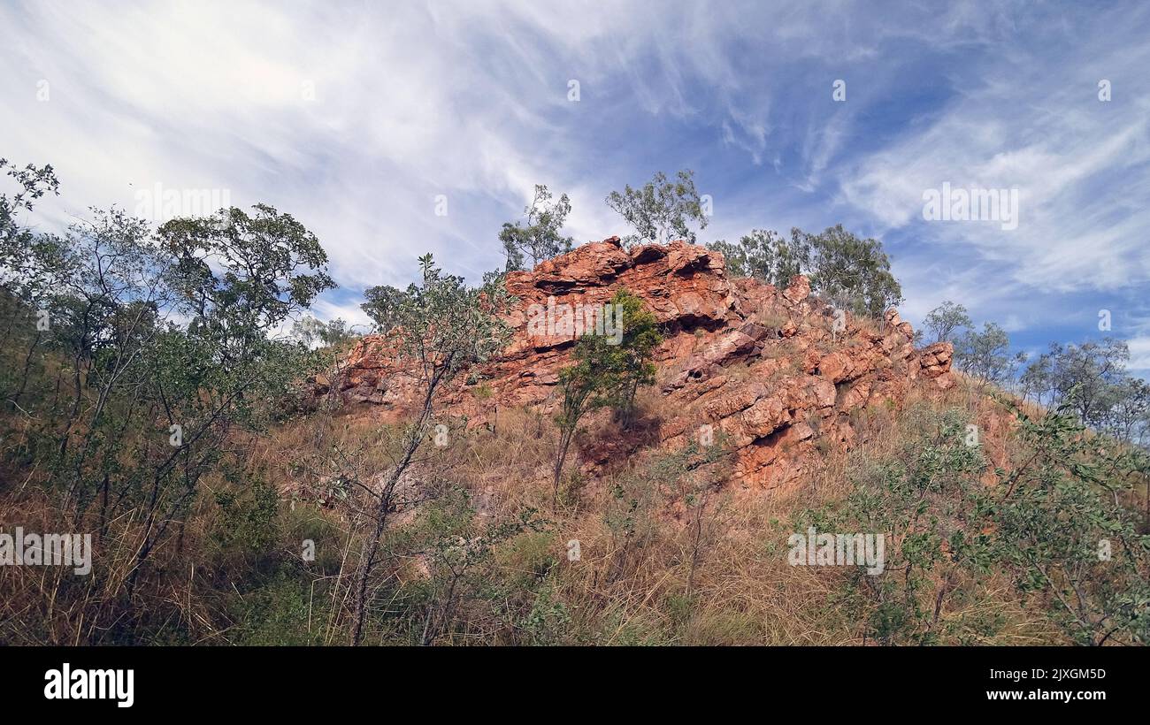 A mound of iron-ore stained sandstone rock in Spurling's Pocket, El ...