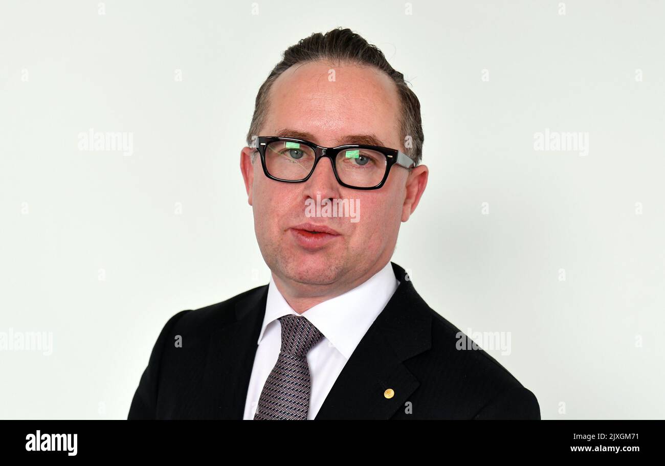 Qantas CEO Alan Joyce poses for a portrait at Parliament House in ...