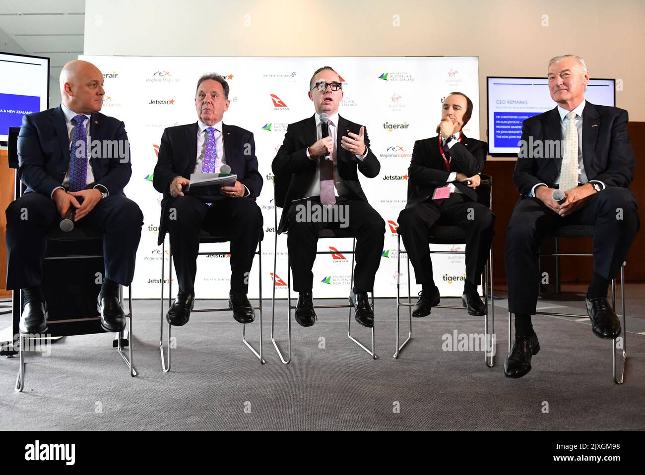 (L-R) Air New Zealand CEO Christopher Luxon, Airlines for Australia and ...