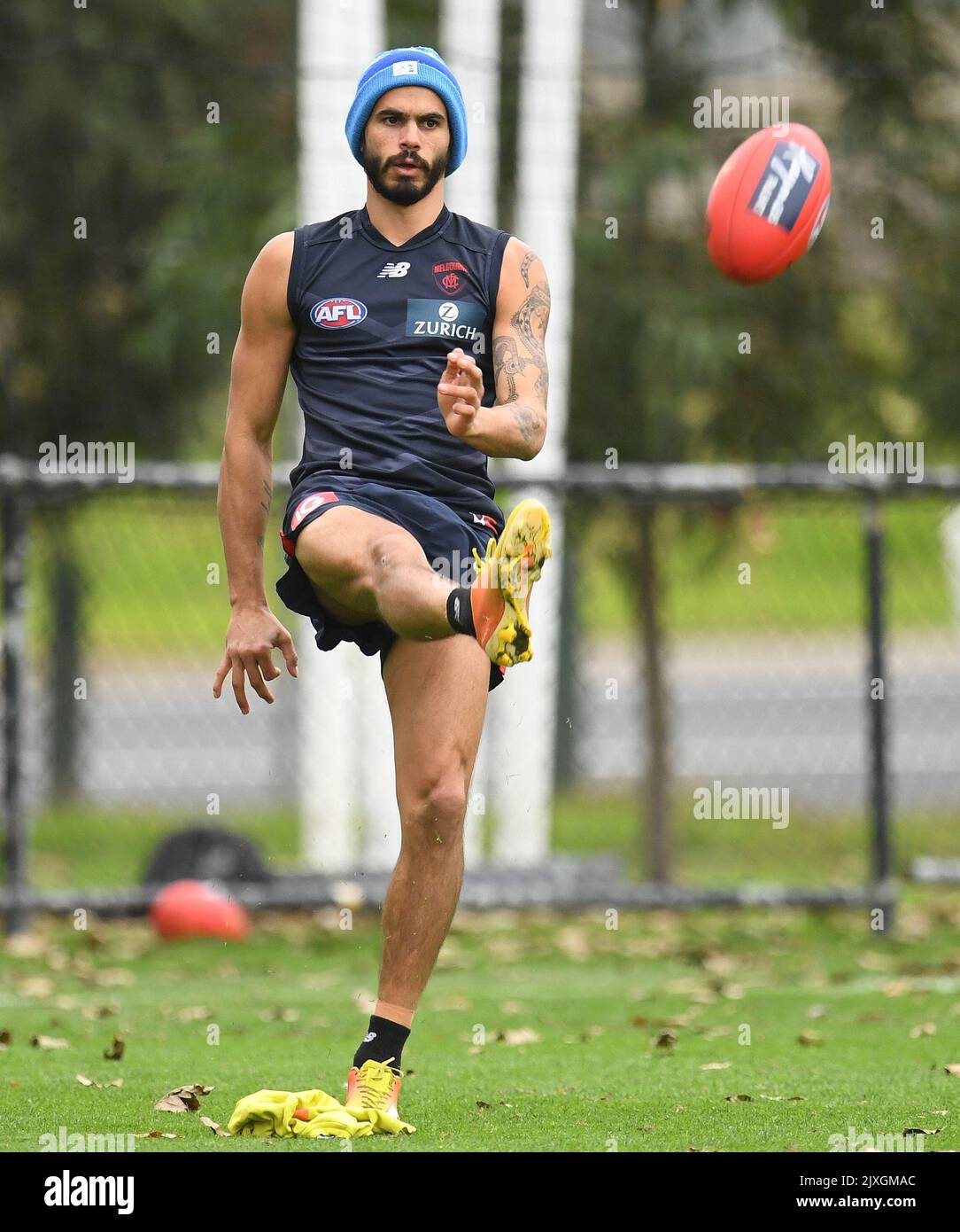 Jeff Garlett is seen during Melbourne Demons training at Gosch's ...