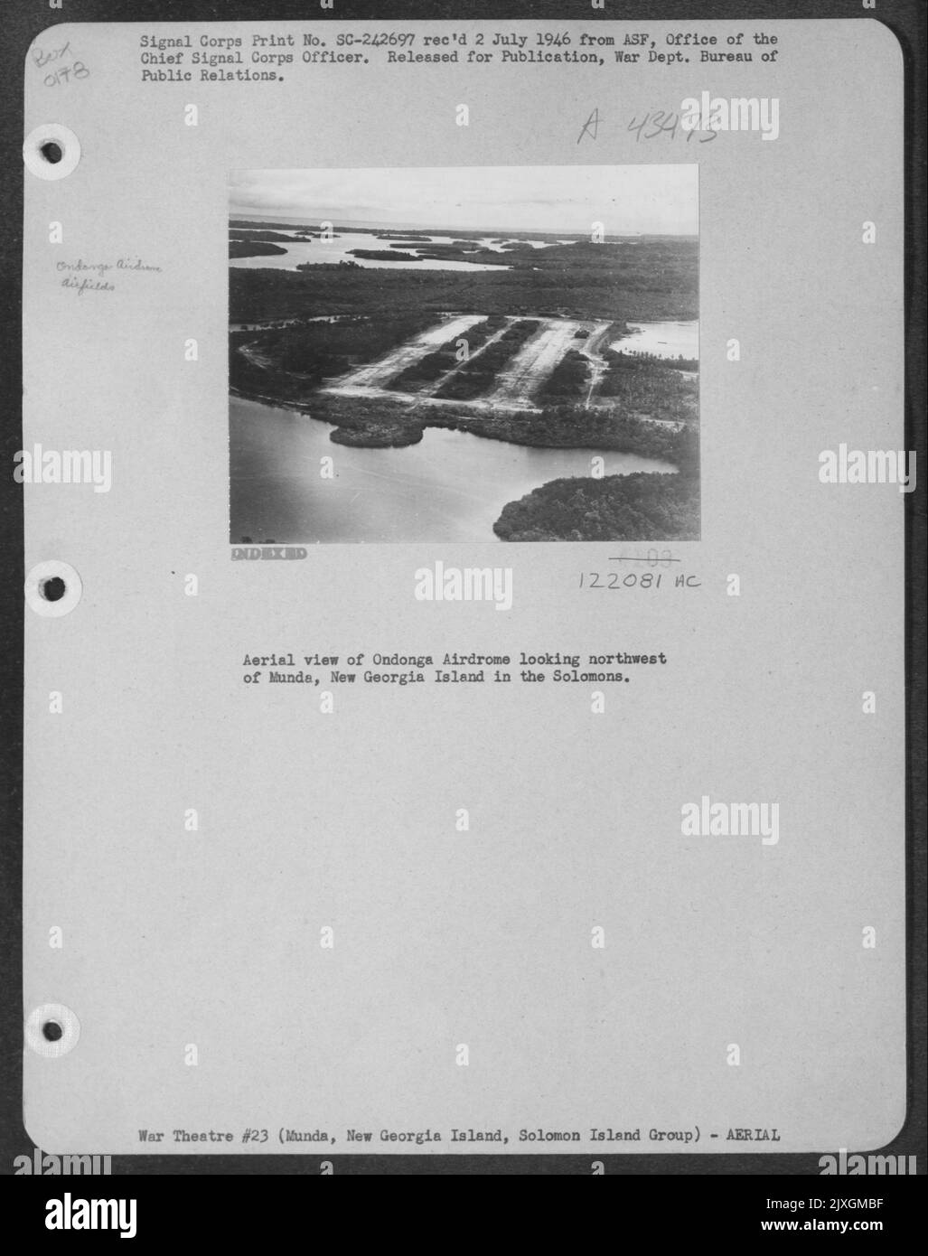 Aerial View Of Ondonga Airdrome Looking Northwest Of Munda, New Georgia ...