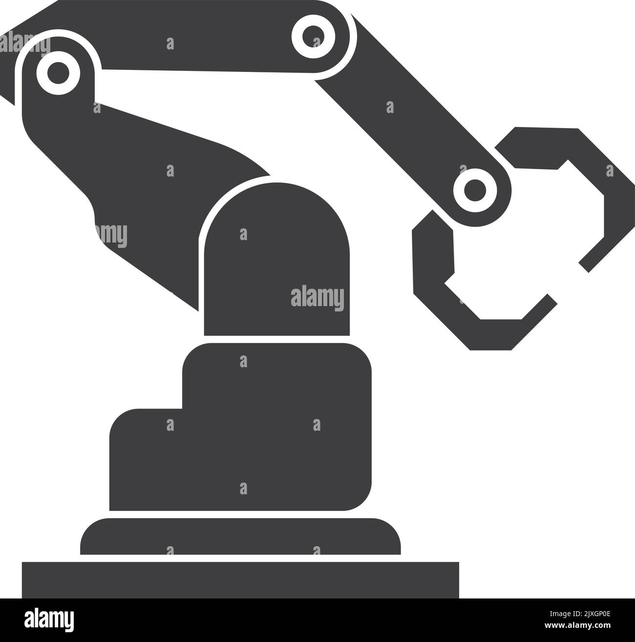 Industrial robotic arm icon. Black mechanical manipulator Stock Vector Image & Art - Alamy