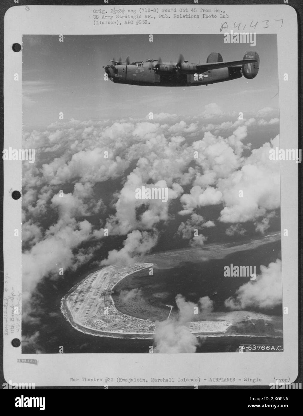Consolidated B-24 'Liberator' Of The 11Th Bomb Group Over Kwajalin ...