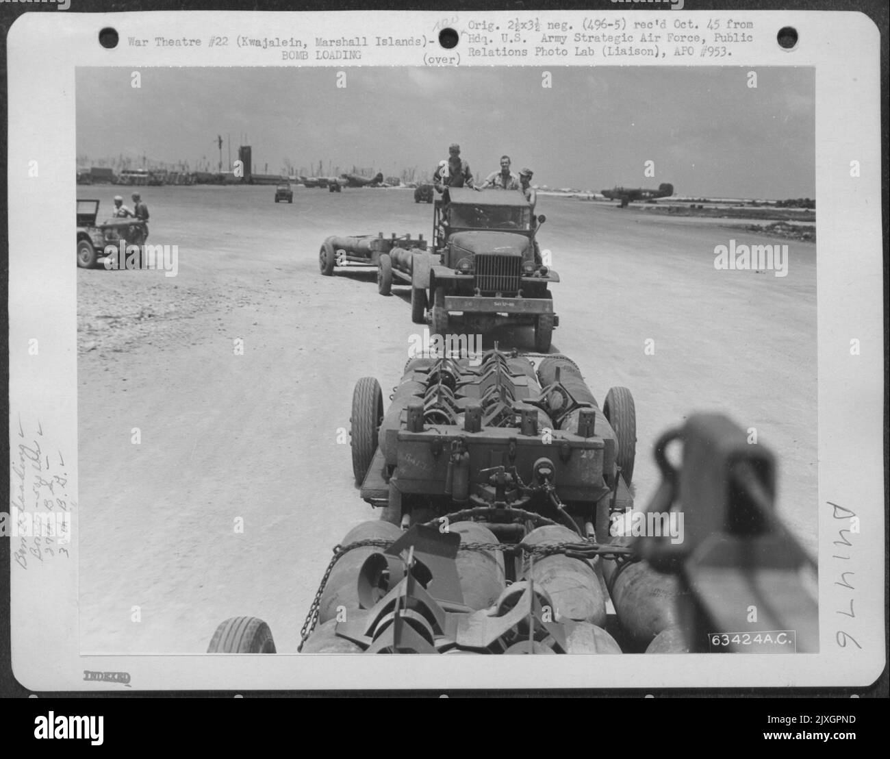 500 Pound Bombs Which Will Be Dropped On Enemy Installations Are Hauled ...