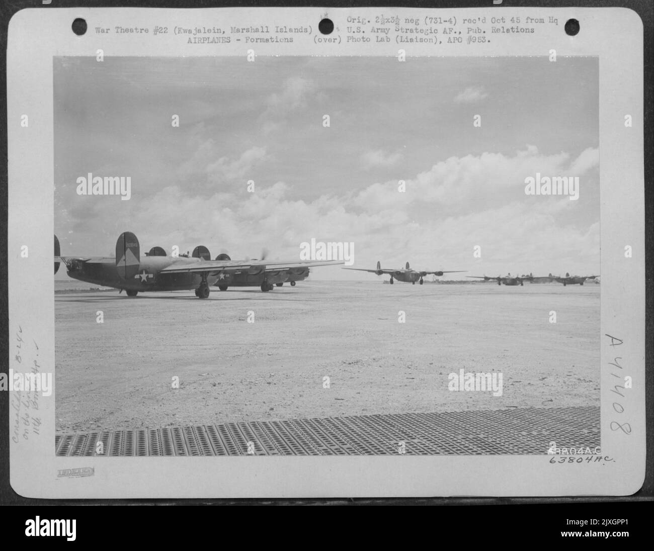 Consolidated B-24 Liberators Of The 11Th Bomb Group, Warming Up Motors ...