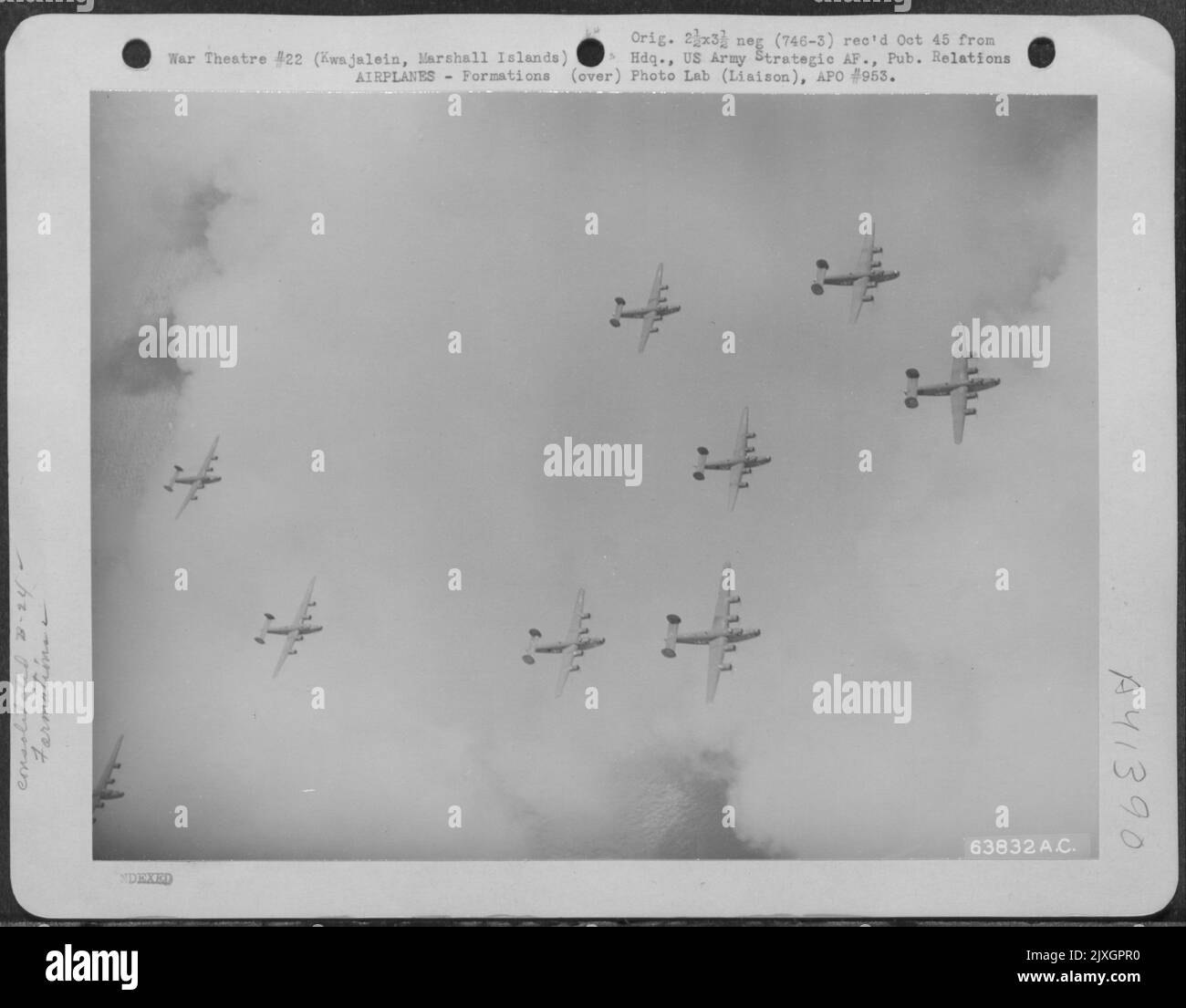Formation Of Consolidated B-24 "Liberators" Of The Vii Bomber Command ...