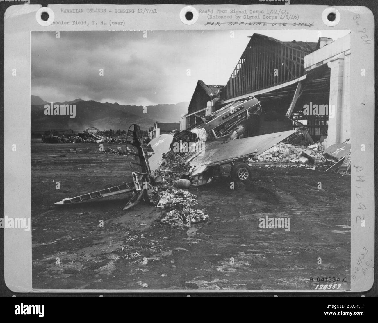 After The Bombing Of Hawaii By The Japaneseanese, 7 Dec 41. Shot Of ...