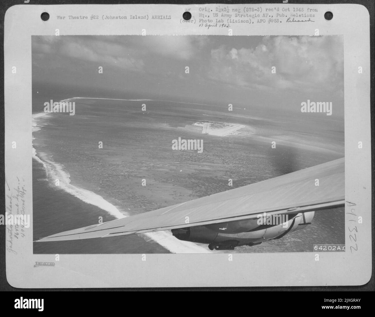 Aerial View Of Johnston Island, Taken 16 November 1944 From A Plane Of ...