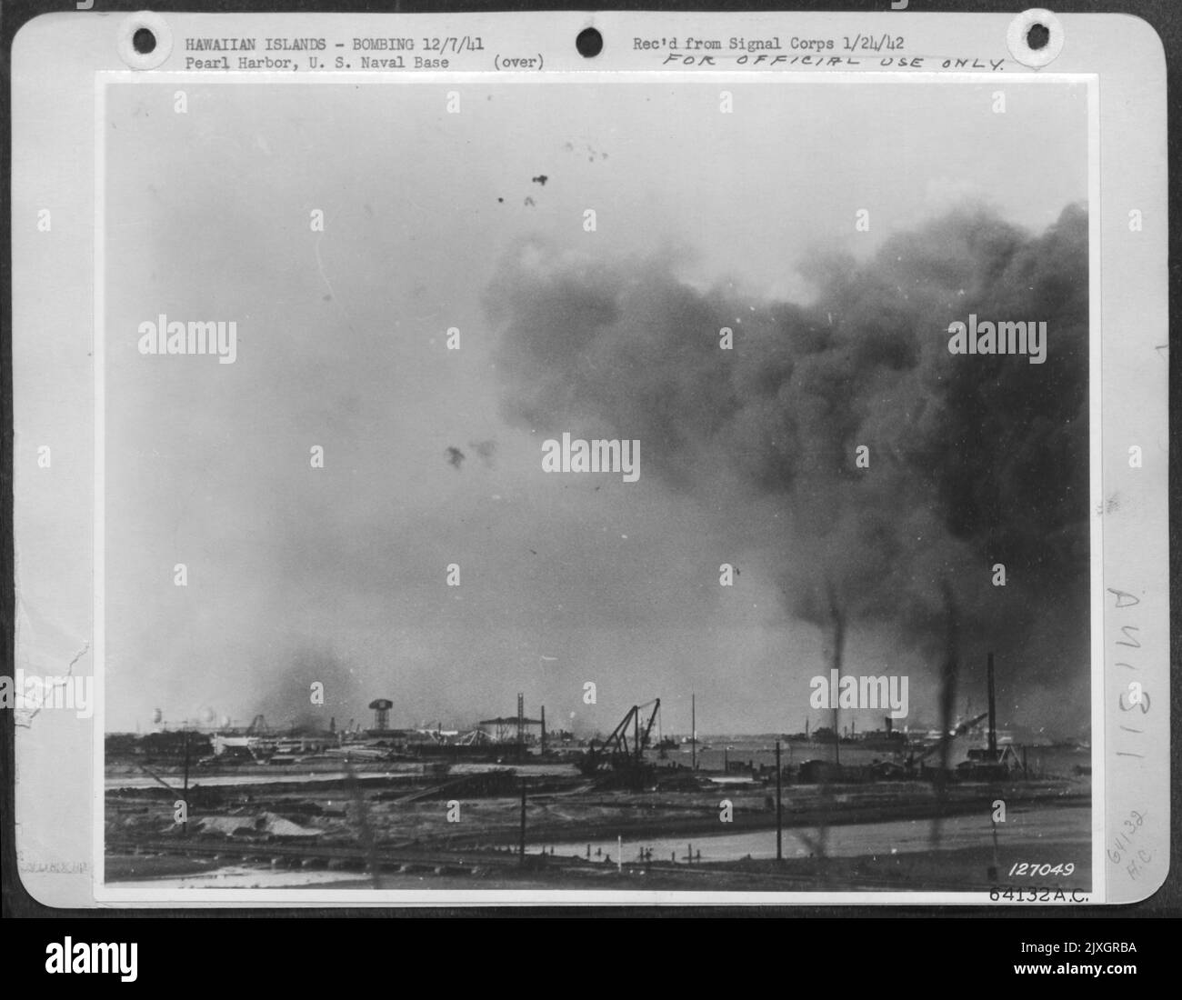 First Army Photo Of Bombing Of Hawaii, 7 Dec 41. Enemy Planes Dodge ...