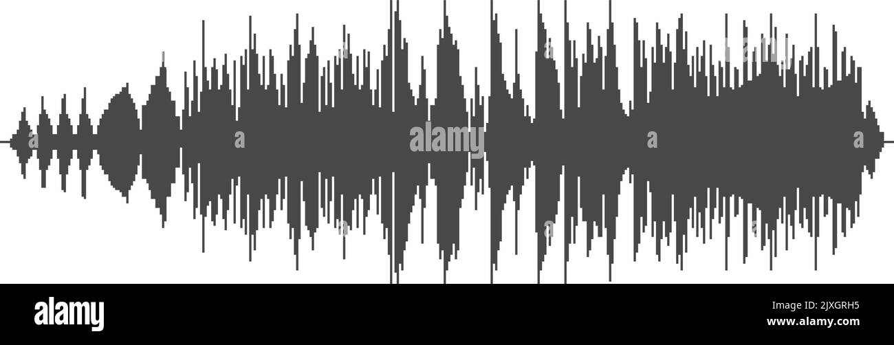 Voice record black silhouette. Audio signal record Stock Vector Image ...