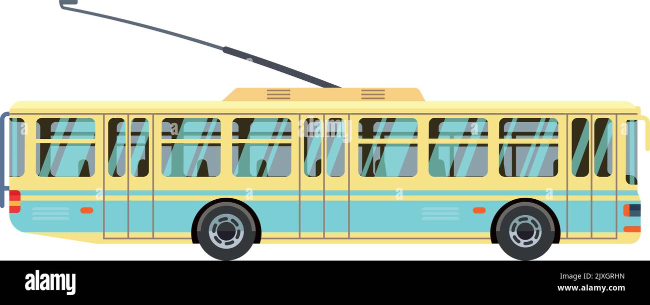 Trolley bus side view. Passenger transport icon Stock Vector Image ...