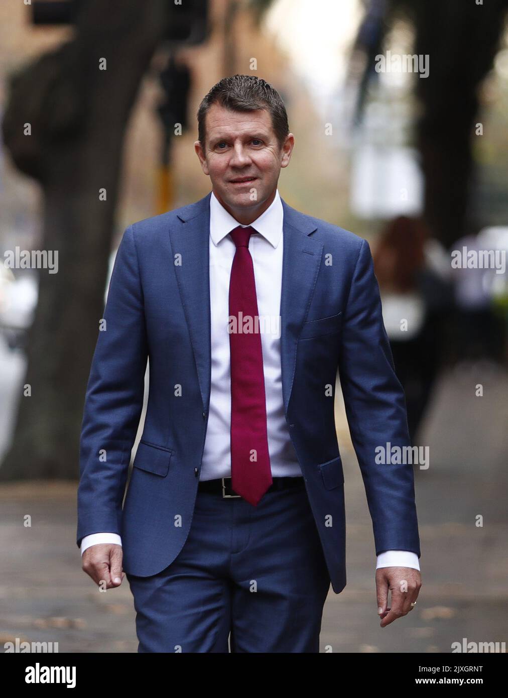 Former NSW Premier Mike Baird arrives to the NSW Parliament building to ...