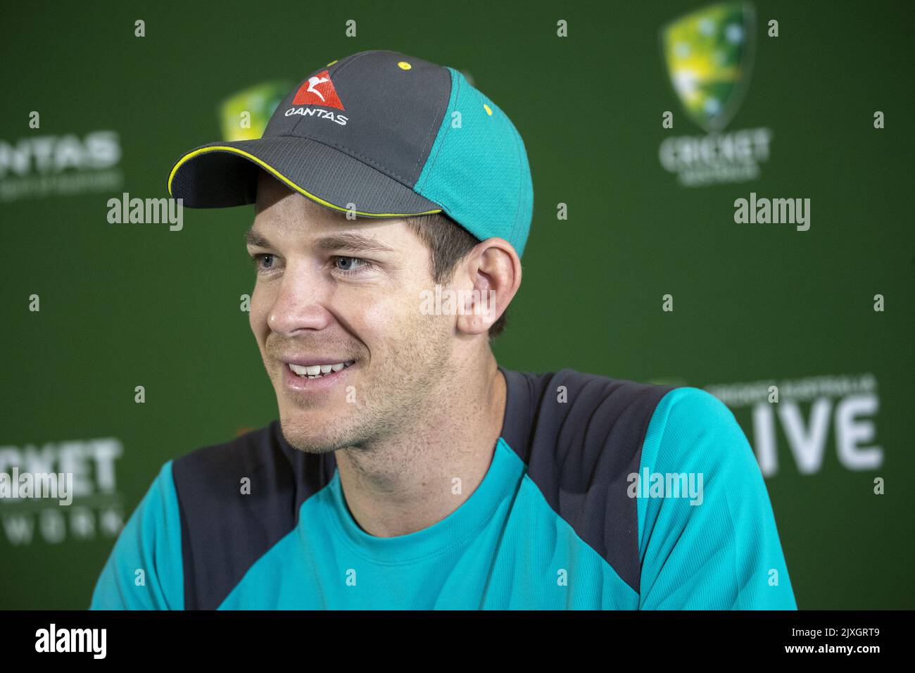 Australian cricket captain Tim Paine speaks to media ahead of his of ...
