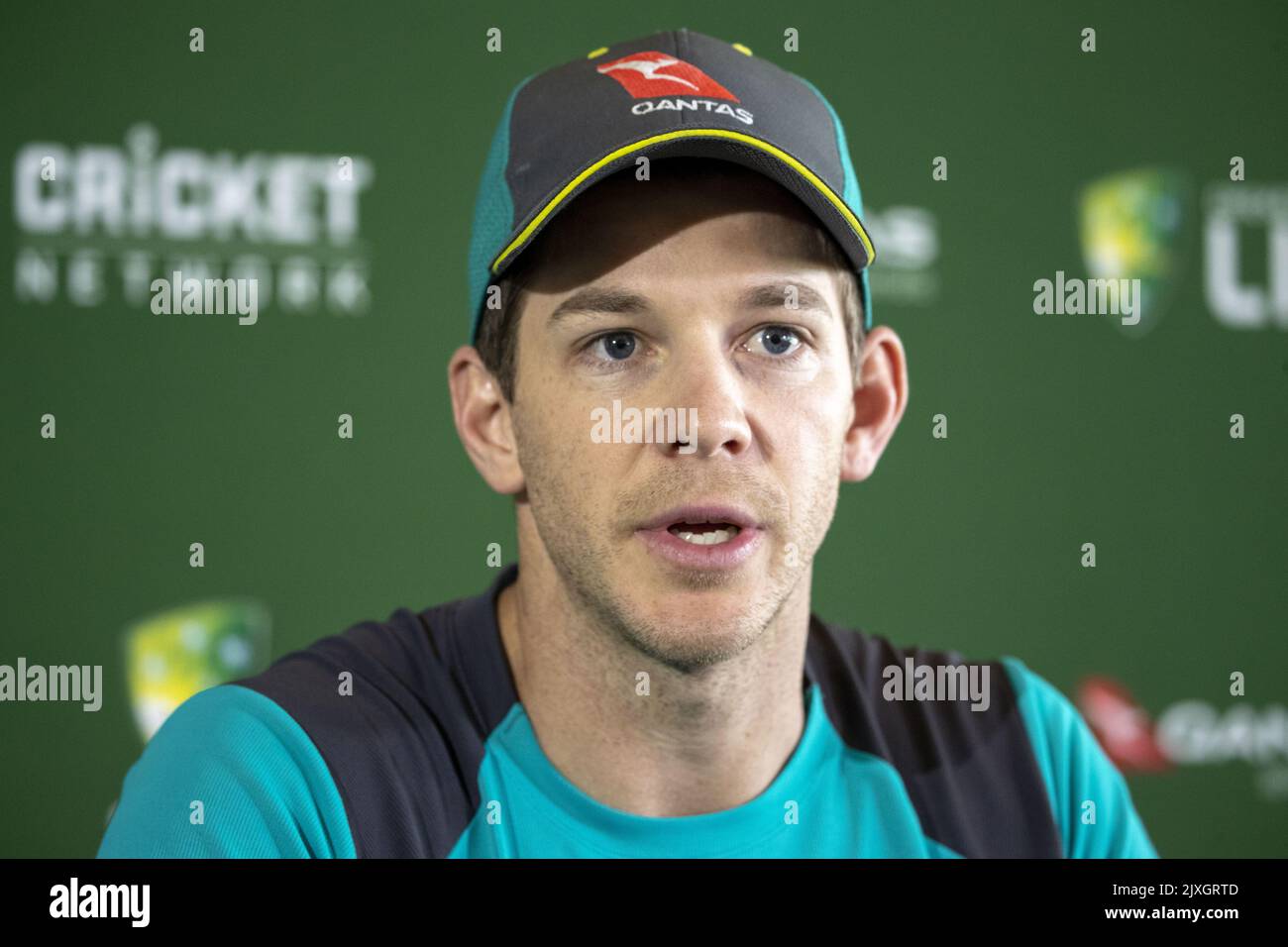 Australian cricket captain Tim Paine speaks to media ahead of his of ...