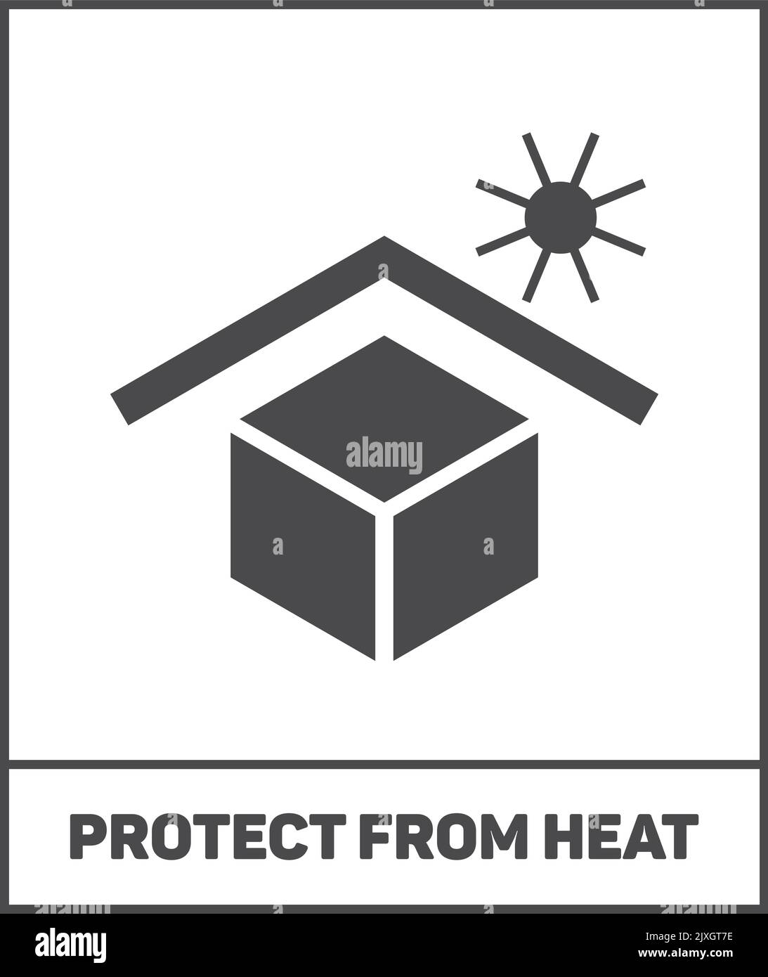 Protect from heat black label. Shipping package sticker Stock Vector ...