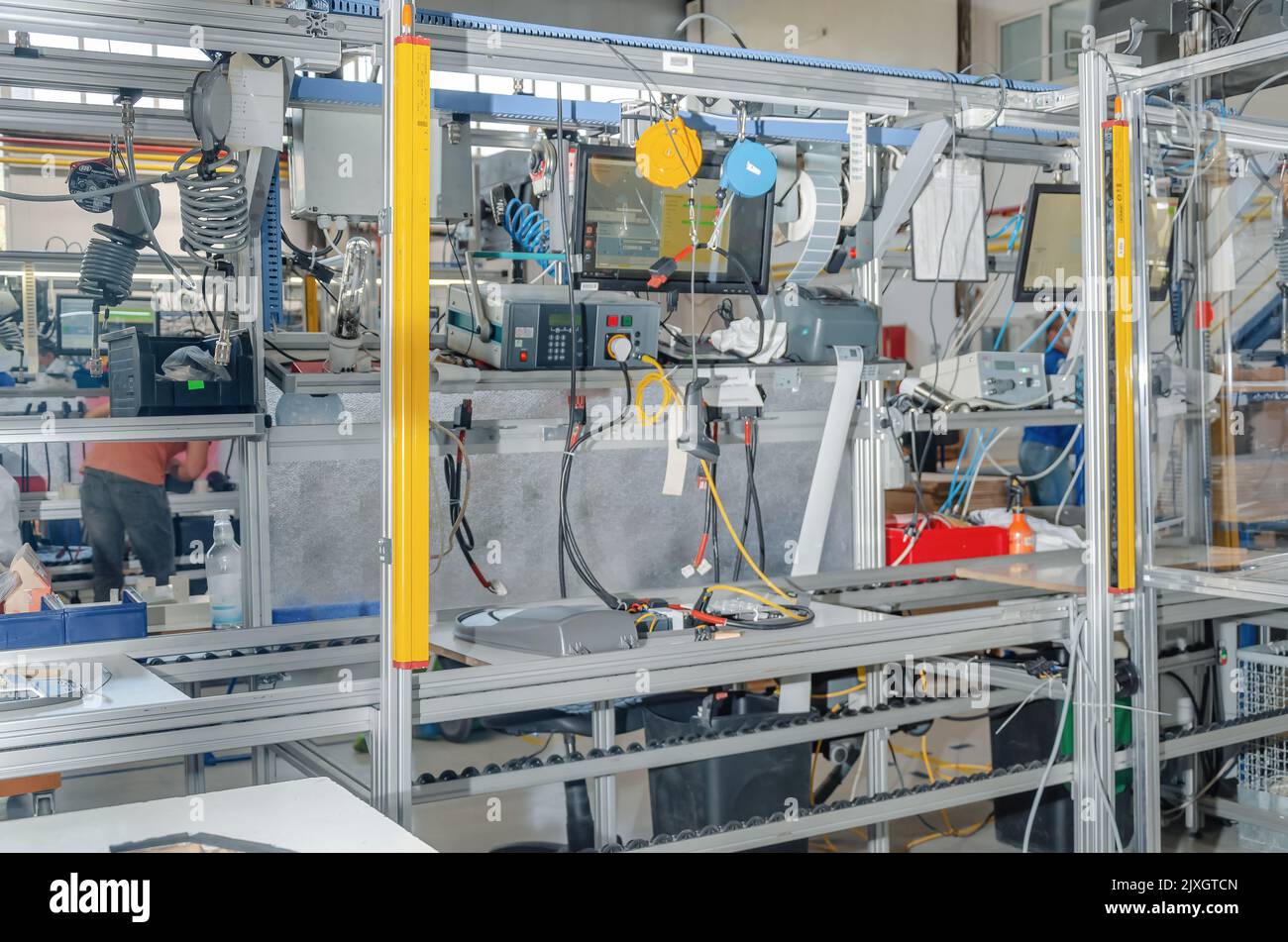 Automated production line at factory. Wires, cables Stock Photo - Alamy