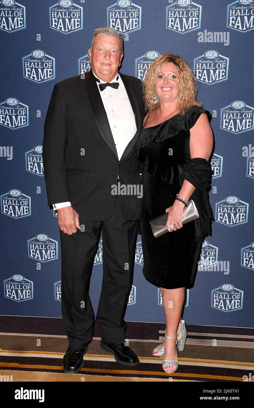 1981 Brownlow medal winner Barry Round and Jenni Lumb on the red carpet ...