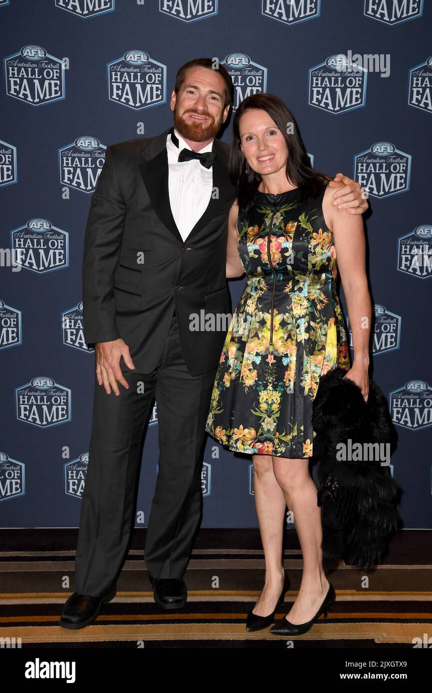 Jason Akermanis and his wife Megan on the red carpet at the 2018 ...