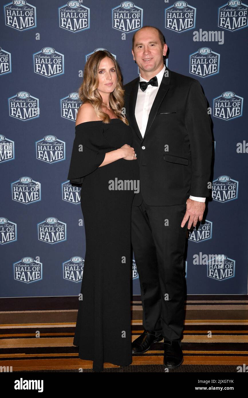 Former Melbourne great David Neitz and his partner Kelly on the red ...