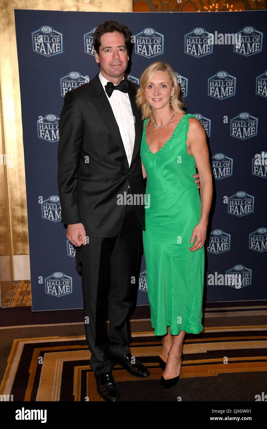 AFL CEO Gillon McLachlan with his wife Laura McLachlan on the red ...