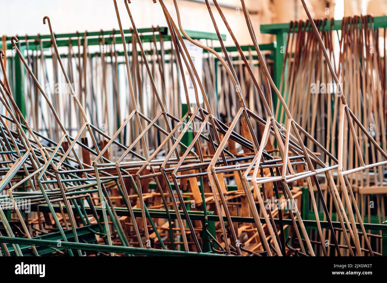 Metal steel industrial hangers, which are used for hanging parts of ...