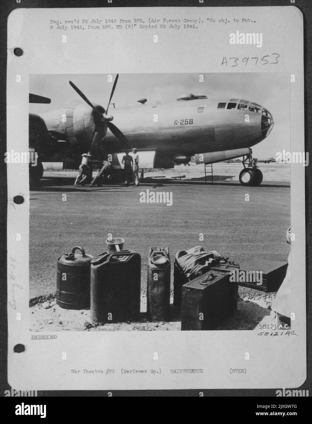 Mechanics Pull The Prop Through On A Boeing B-29 Superfortress, The ...