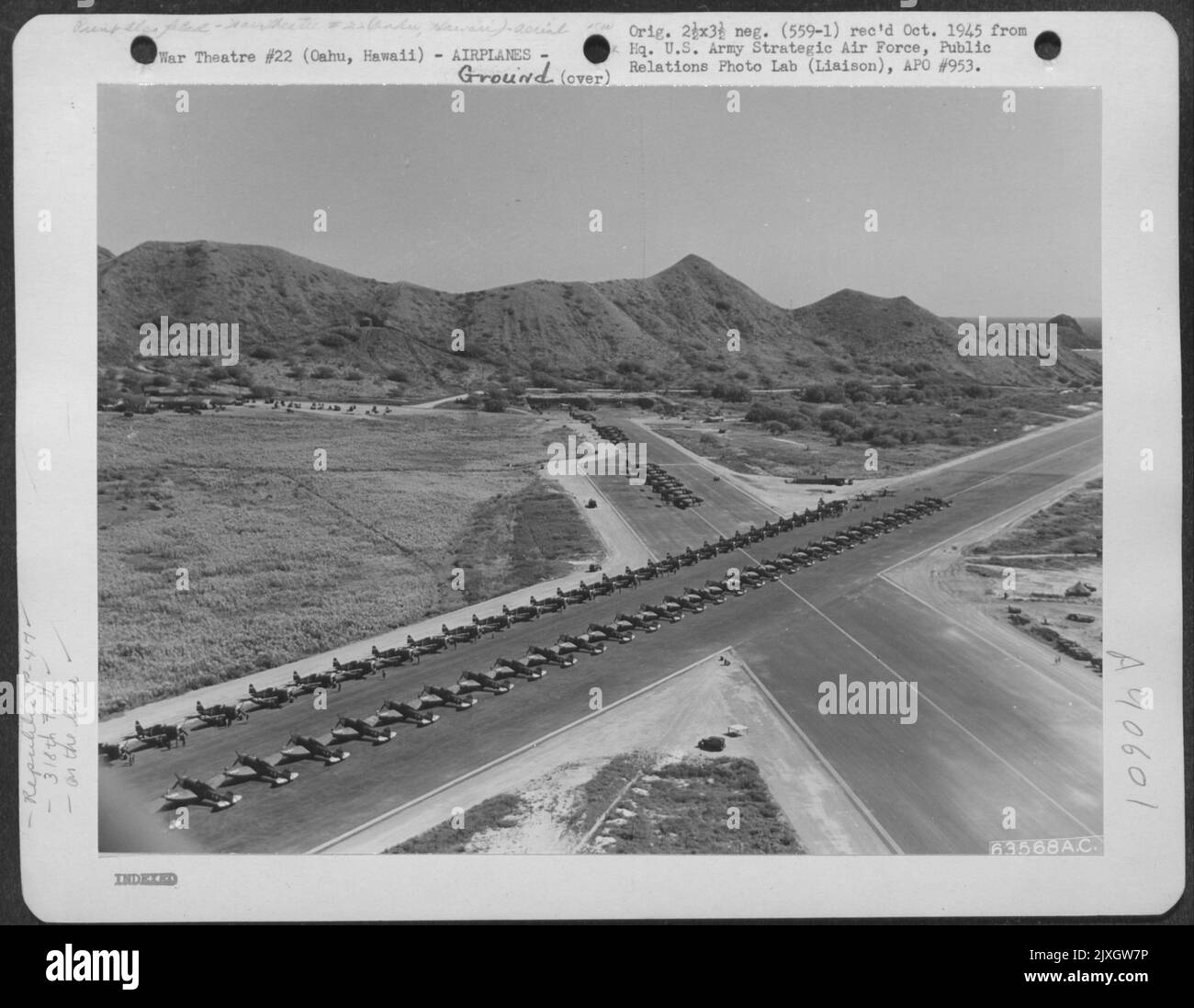 Aerial View Of Inspection Of Republic P-47 'Thunderbolts' Of The 318Th ...