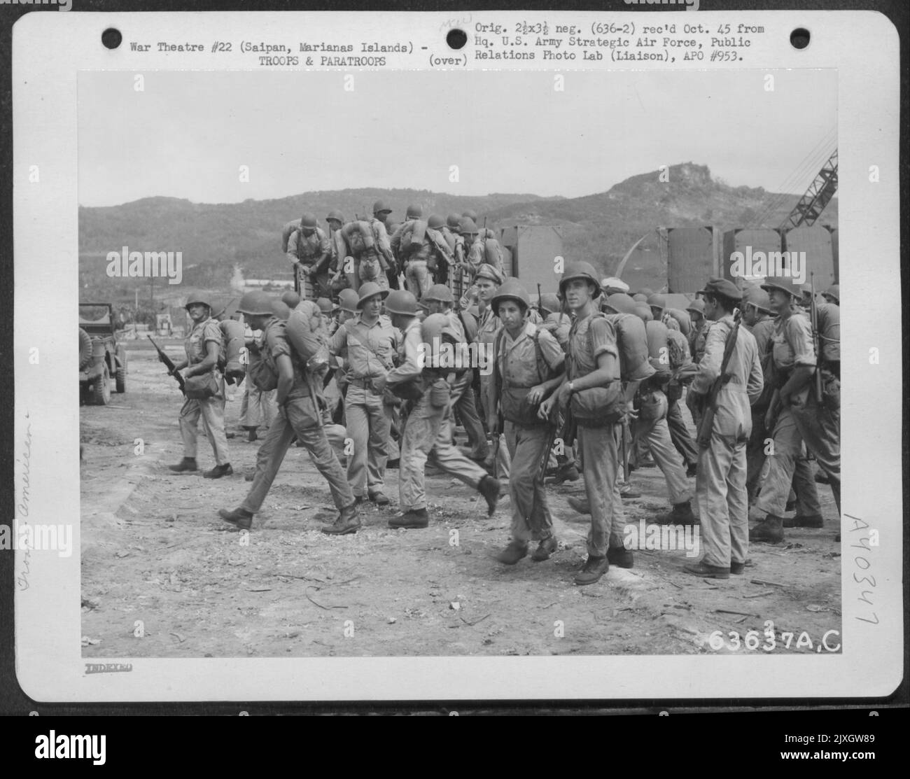 7Th Bomber Command Personnel Land At Tanapag Harbor, Saipan, Marianas ...