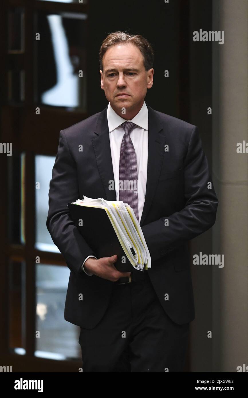 Australian Health Minister Greg Hunt arrives during House of ...