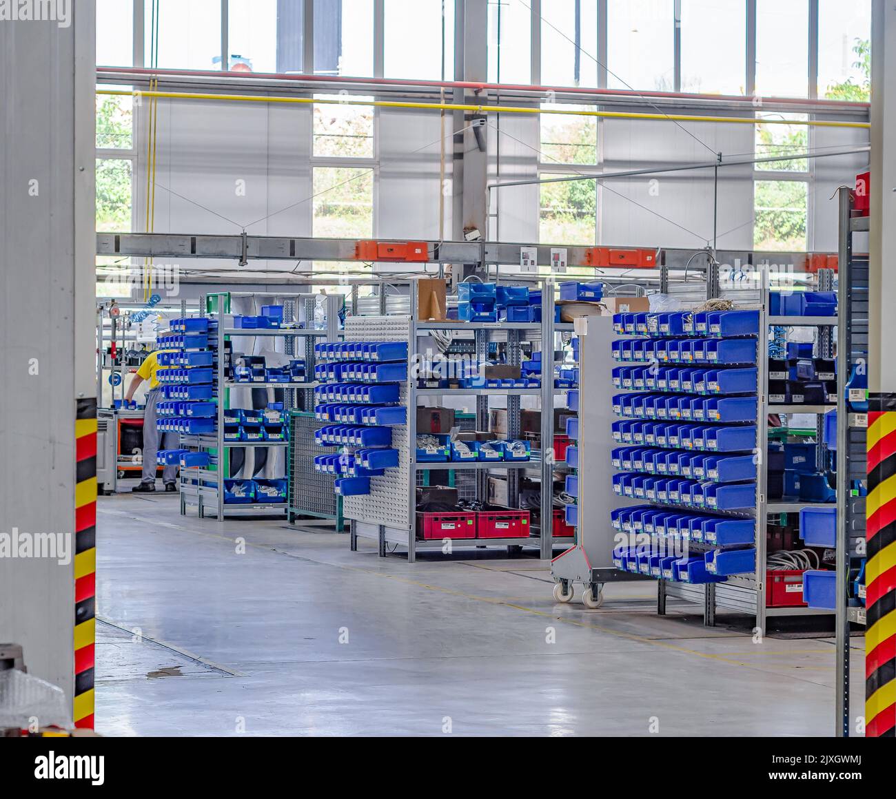 Assembly shop in production. Plant for manufacture of lighting devices ...