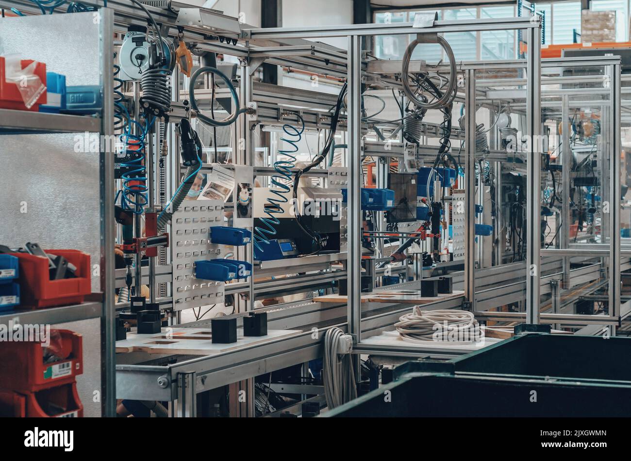 Automated production line at factory. Wires, cables Stock Photo - Alamy