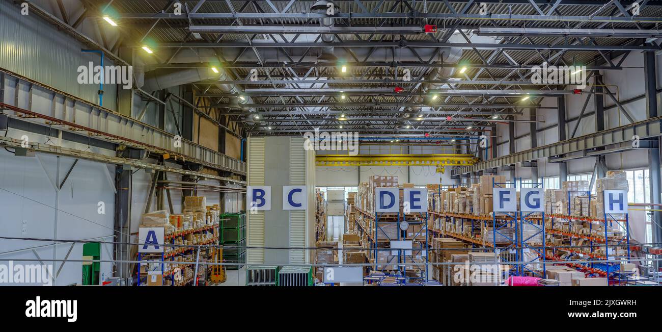 Assembly shop in production. Plant for manufacture of lighting devices ...