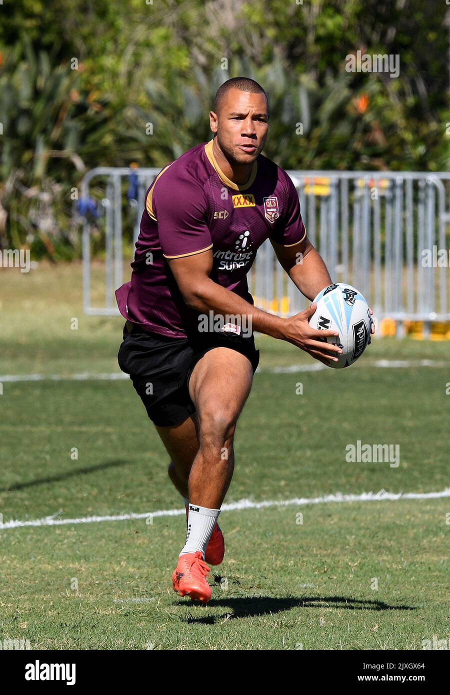 Moses Mbye during the Queensland State of Origin team training session ...