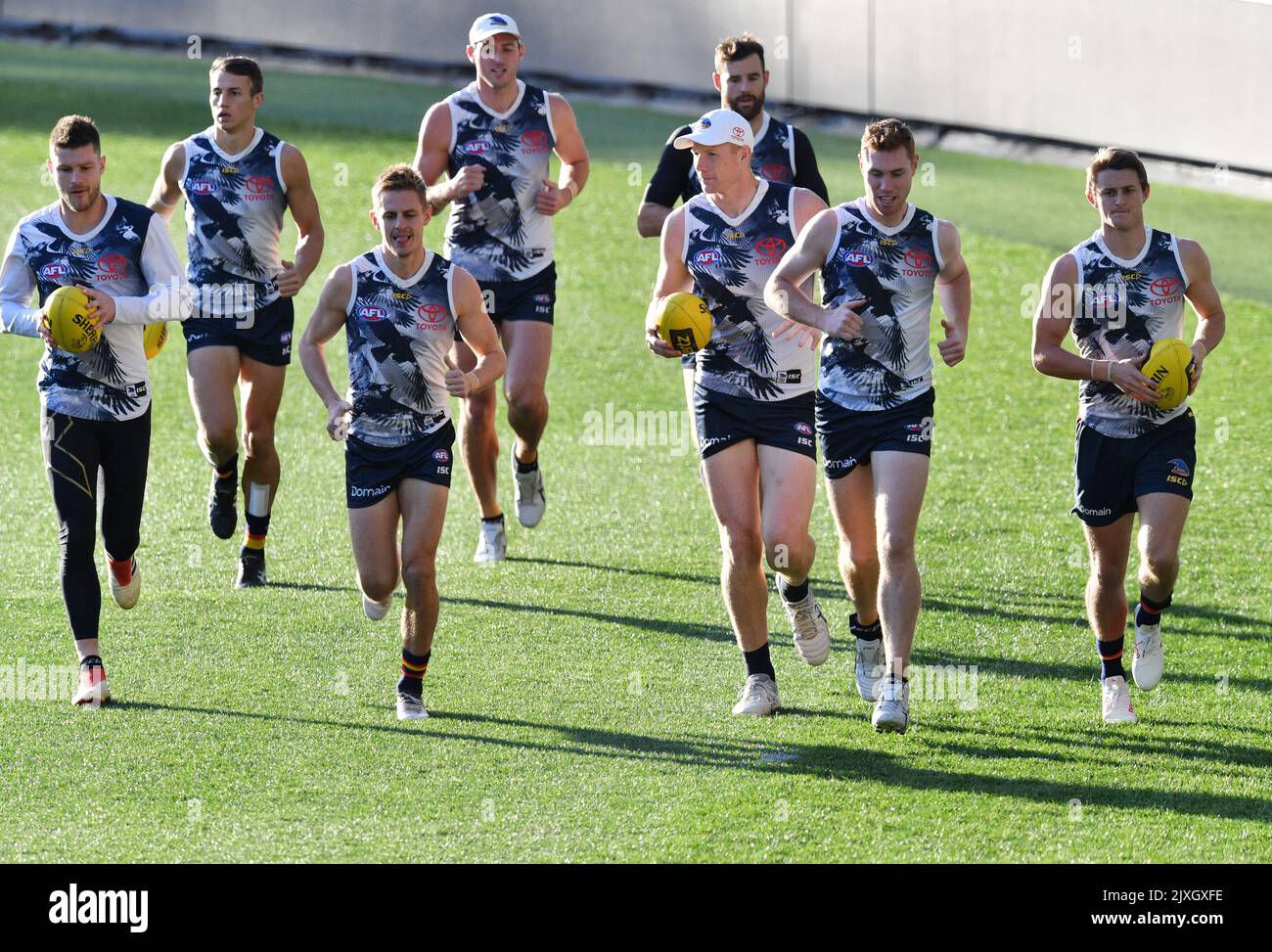 Adelaide Crows players are seen during a training session at Adelaide ...