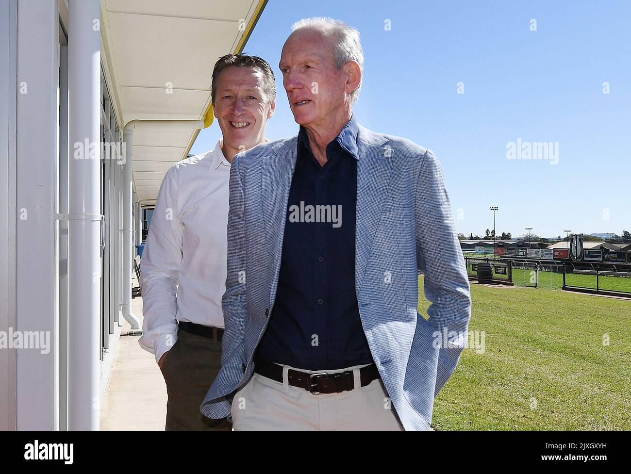 Brisbane Broncos coach Wayne Bennett (right) and Melbourne Storm coach ...
