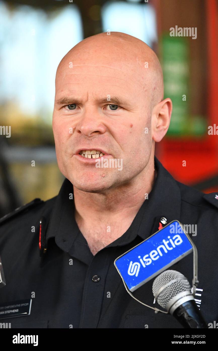 Metropolitan Fire Brigade's new Chief Dan Stephens addresses the media ...