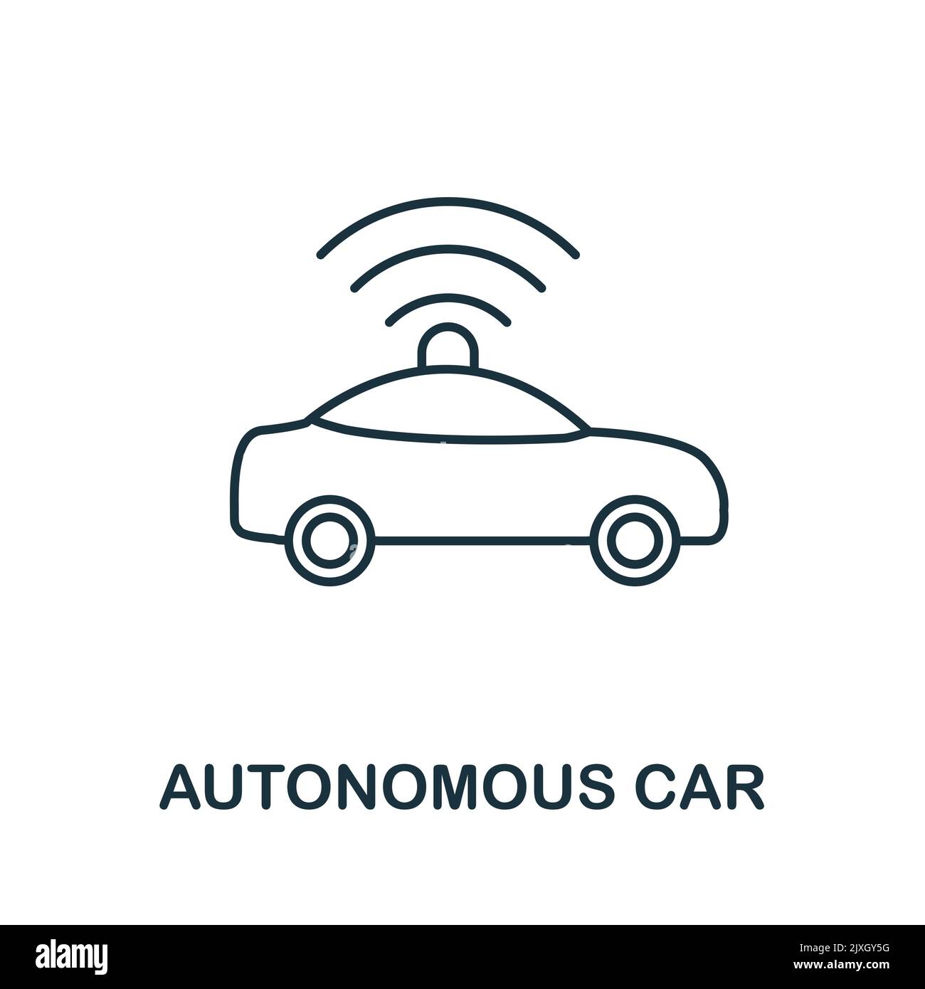 Self driving car line icon hi-res stock photography and images - Alamy