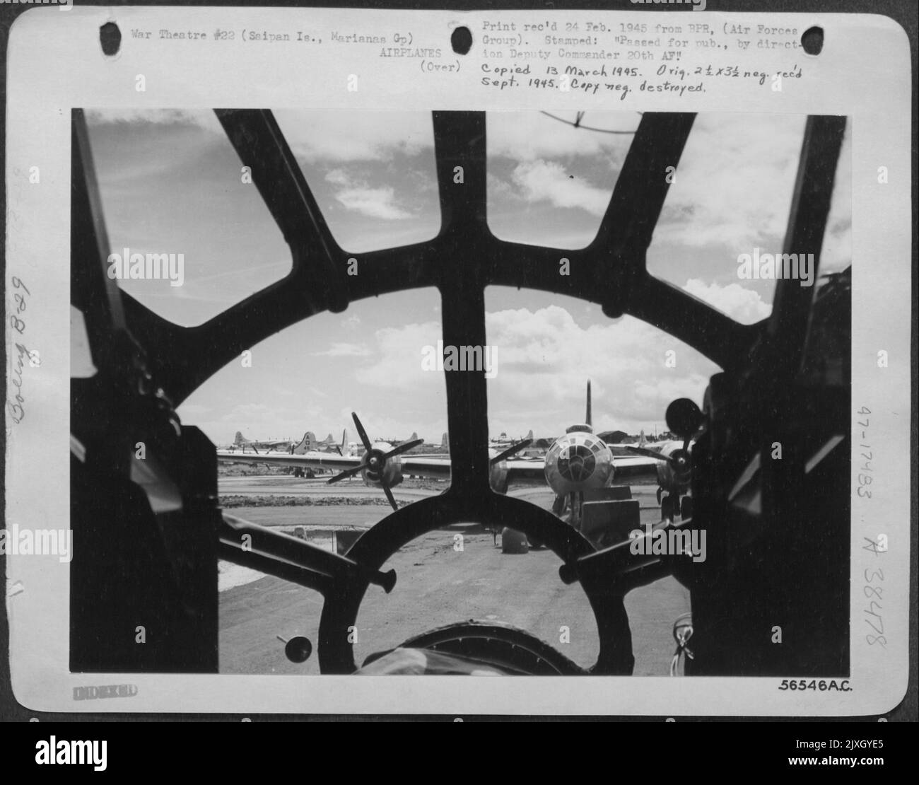 A Boeing B-29 Dispersal Area At A Saipan Base As Seen Through The ...