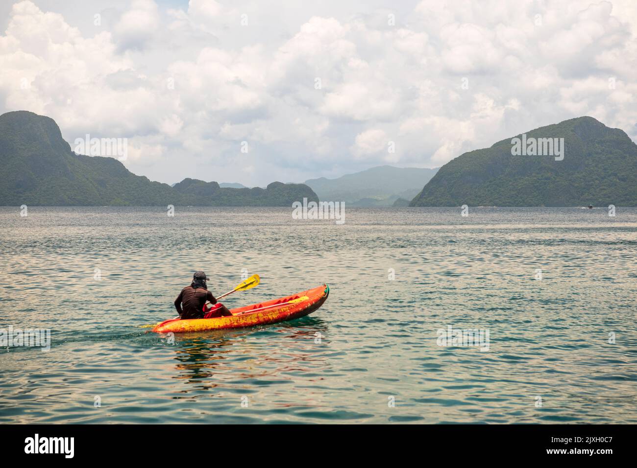 Palawan, Philippines, Tourists Kayaking and Exploring the Natural ...