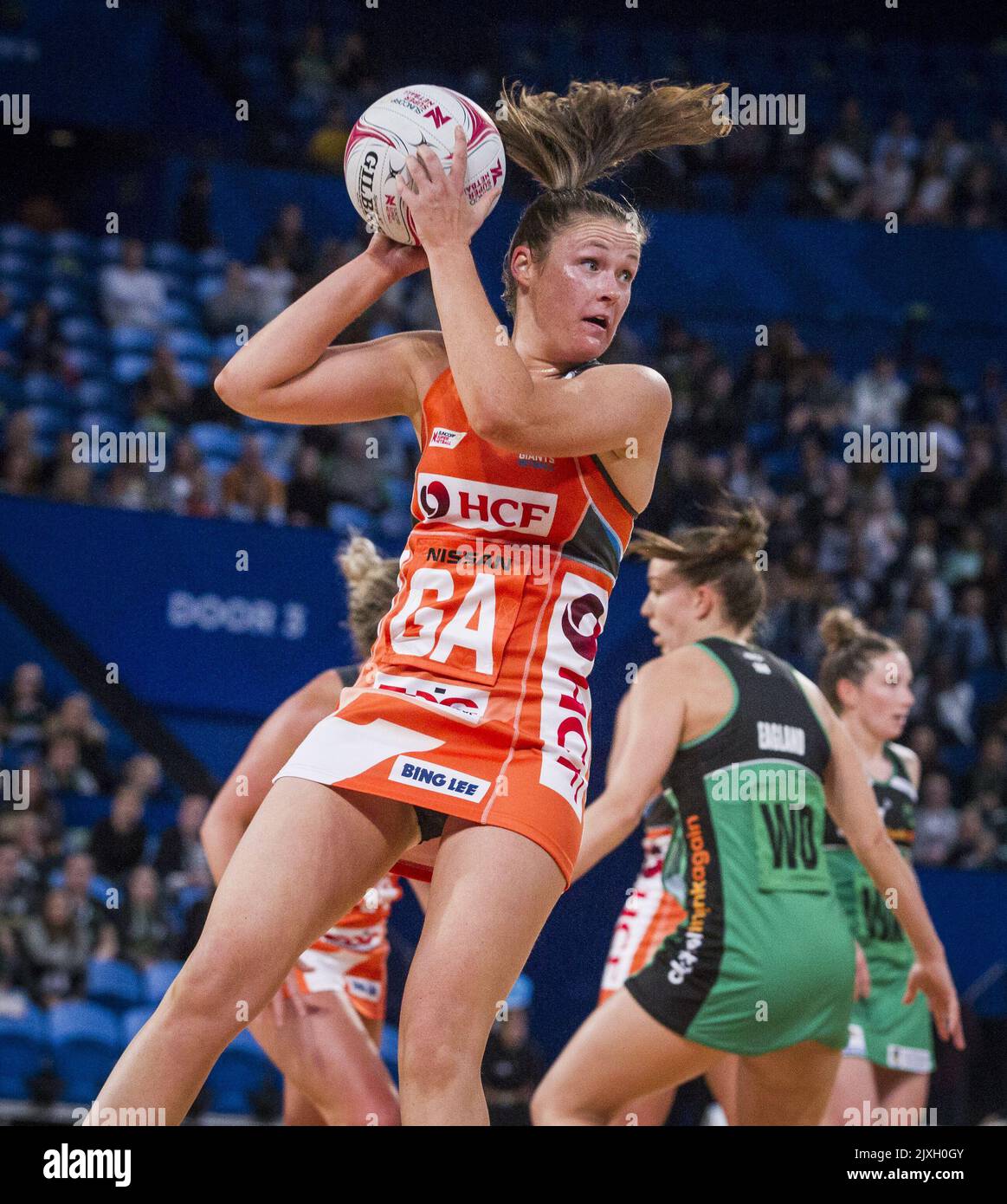 Jo Harten of the Giants during the Round 6 Super Netball match between ...