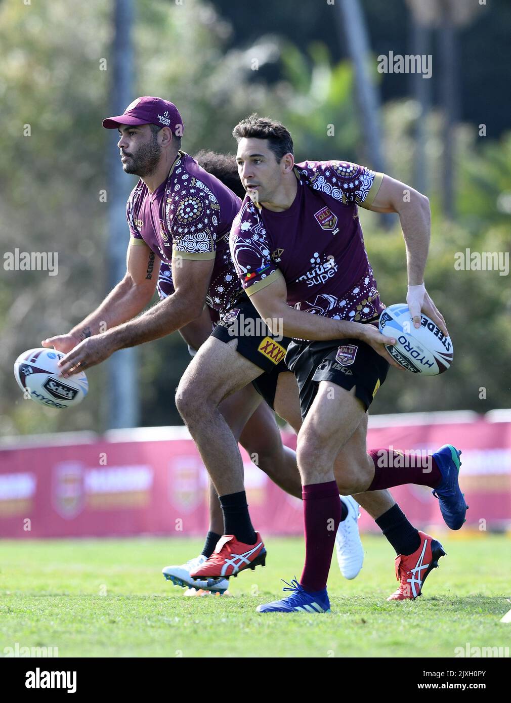 Greg Inglis (left) and Billy Slater are seen during the Queensland ...