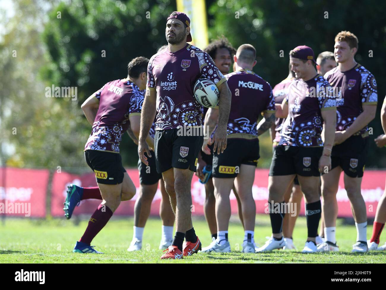 Greg Inglis looks on during the Queensland State of Origin team ...