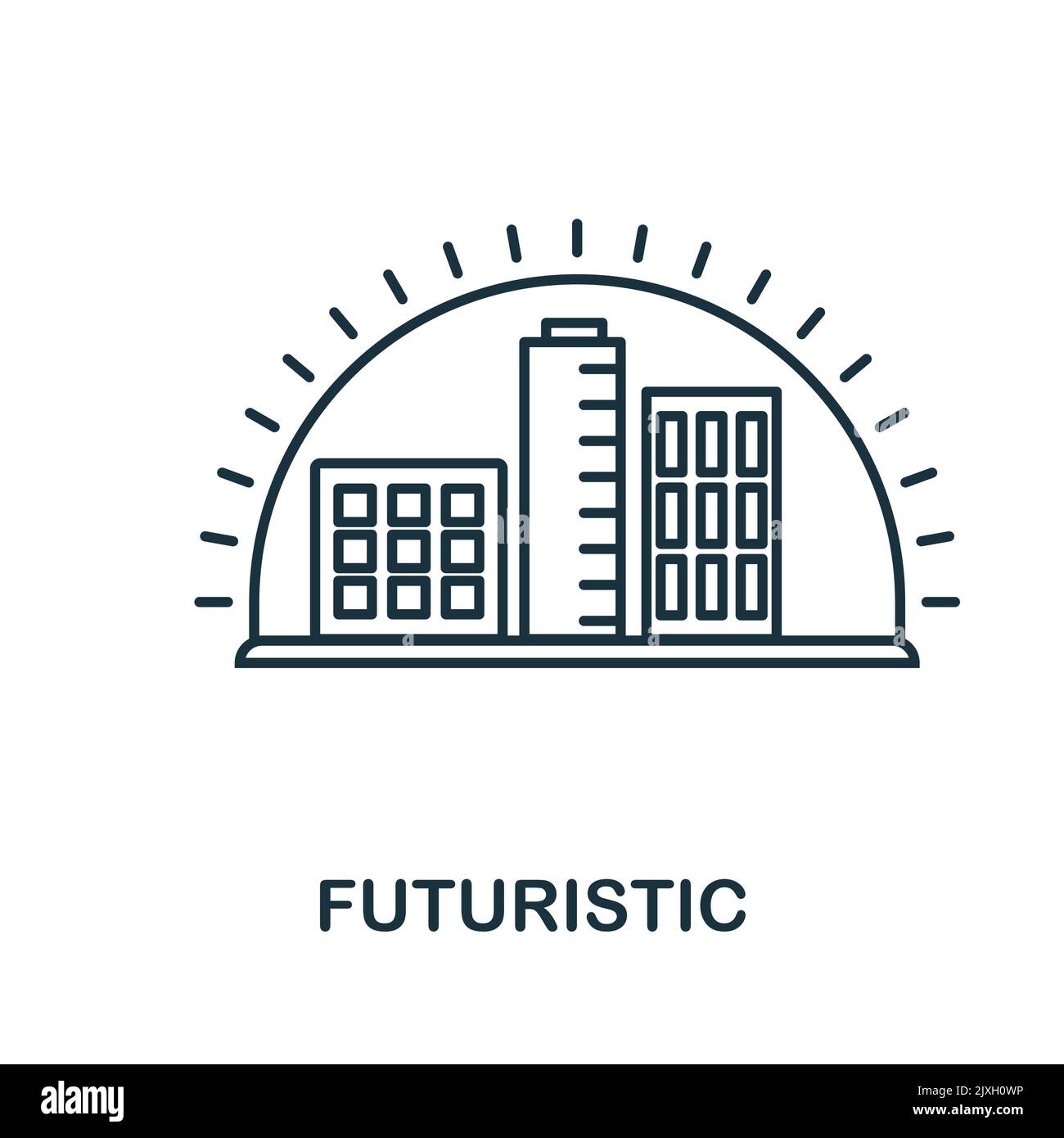 Futuristic icon. Simple element from technology collection. Line ...