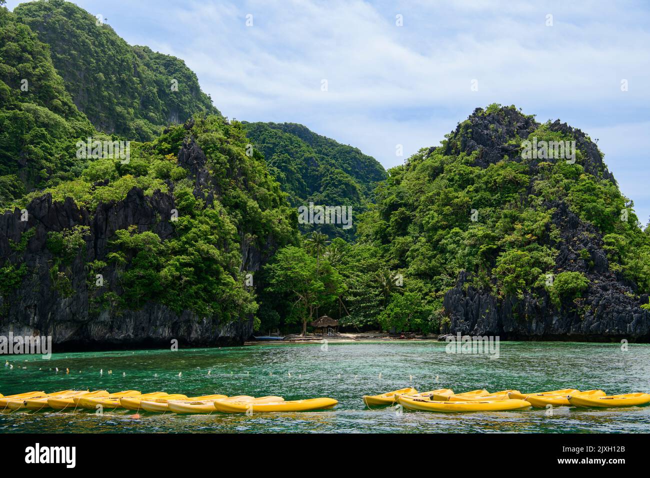 Palawan, Philippines, Tourists Kayaking and Exploring the Natural ...