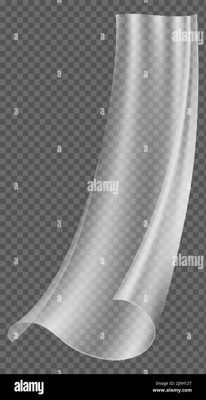 Transparent light textile on wind. Realistic fold fabric Stock Vector ...