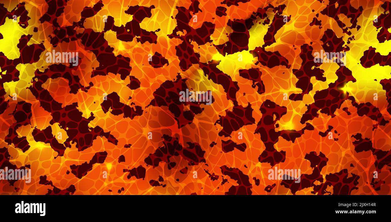 Seamless texture of magma surface top view. Volcanic lava with cracked ground pattern. Hot ...