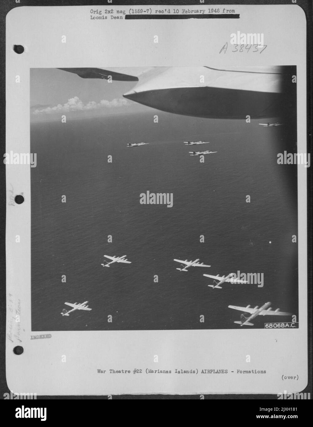 A Formation Of Marianas Islands Based Boeing B-29'S Fly High Above The ...