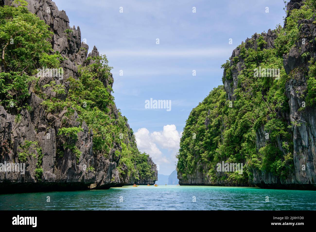 Palawan, Philippines, Tourists Kayaking and Exploring the Natural ...