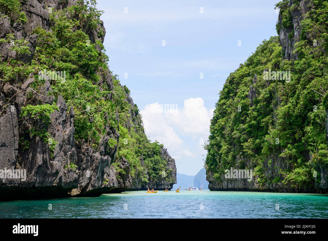 Palawan, Philippines, Tourists Kayaking and Exploring the Natural ...